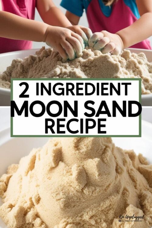 How to make Moon Sand | The Easiest 2-Ingredient Recipe - Kin Unplugged