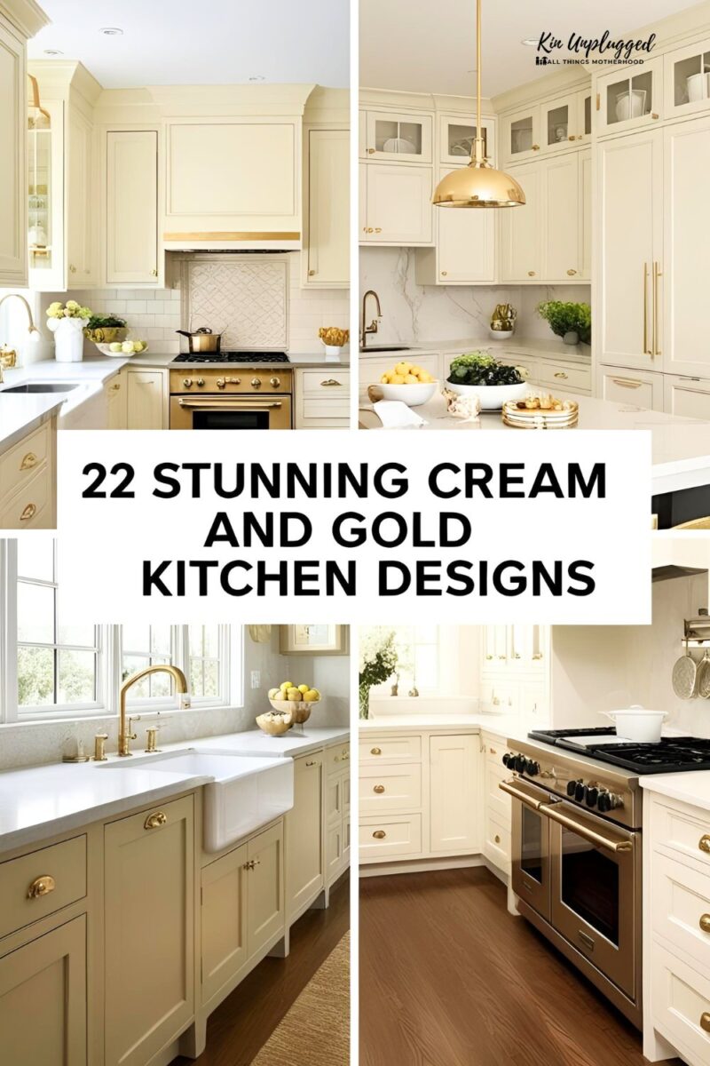 22 Stunning Cream and gold kitchen designs